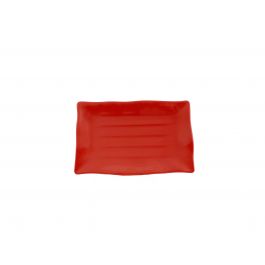 11 1/4 X 7 1/4 WAVE RECTANGULAR PLATE, PURE RED