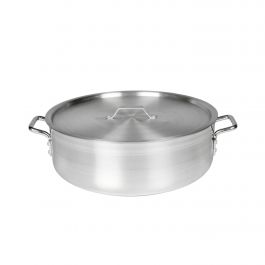 20 QT ALUMINUM BRAZIER POT & LID MIRROR FINISH