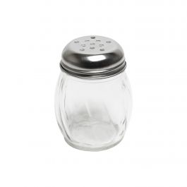 6 OZ STAINLESS STEEL PERF SWIRL CHEESE SHAKER