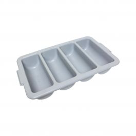 FOUR COMPARTMENT CUTLERY BOX - GREY