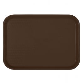 14" X 17 3/4", FAST FOOD TRAY, RECTANGULAR, PLASTIC, BROWN