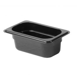 NINTH SIZE 2 1/2" DEEP POLYCARBONATE FOOD PAN, BLACK