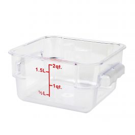 2 QT POLYCARBONATE SQUARE FOOD STORAGE CONTAINERS, CLEAR