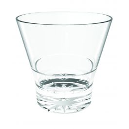 12 OZ ROCK GLASS, STARBURST BASE, STACKABLE, POLYCARBONATE, CLEAR