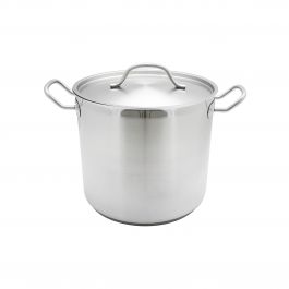 20 QT 18/8 STAINLESS STOCK POT W/ LID