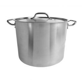 32 qt, 15" Diameter Stock Pot with Lid, Stainless Steel, Encapsulated ...